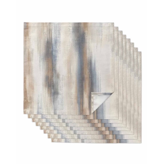 Beige Gray Cloth Napkins Set of 8 Reusable Dinner Napkins, Abstract ...