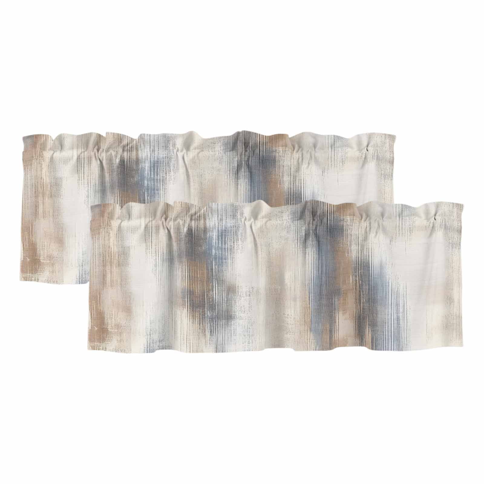 Beige Gray Curtain Valances for Windows, Kitchen Valance Window ...