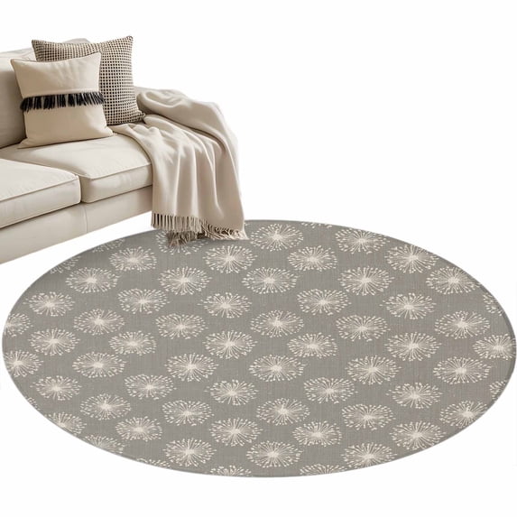 Beige Gray Dandelion Large Area Rugs for Bedroom Living Room, Soft Non ...