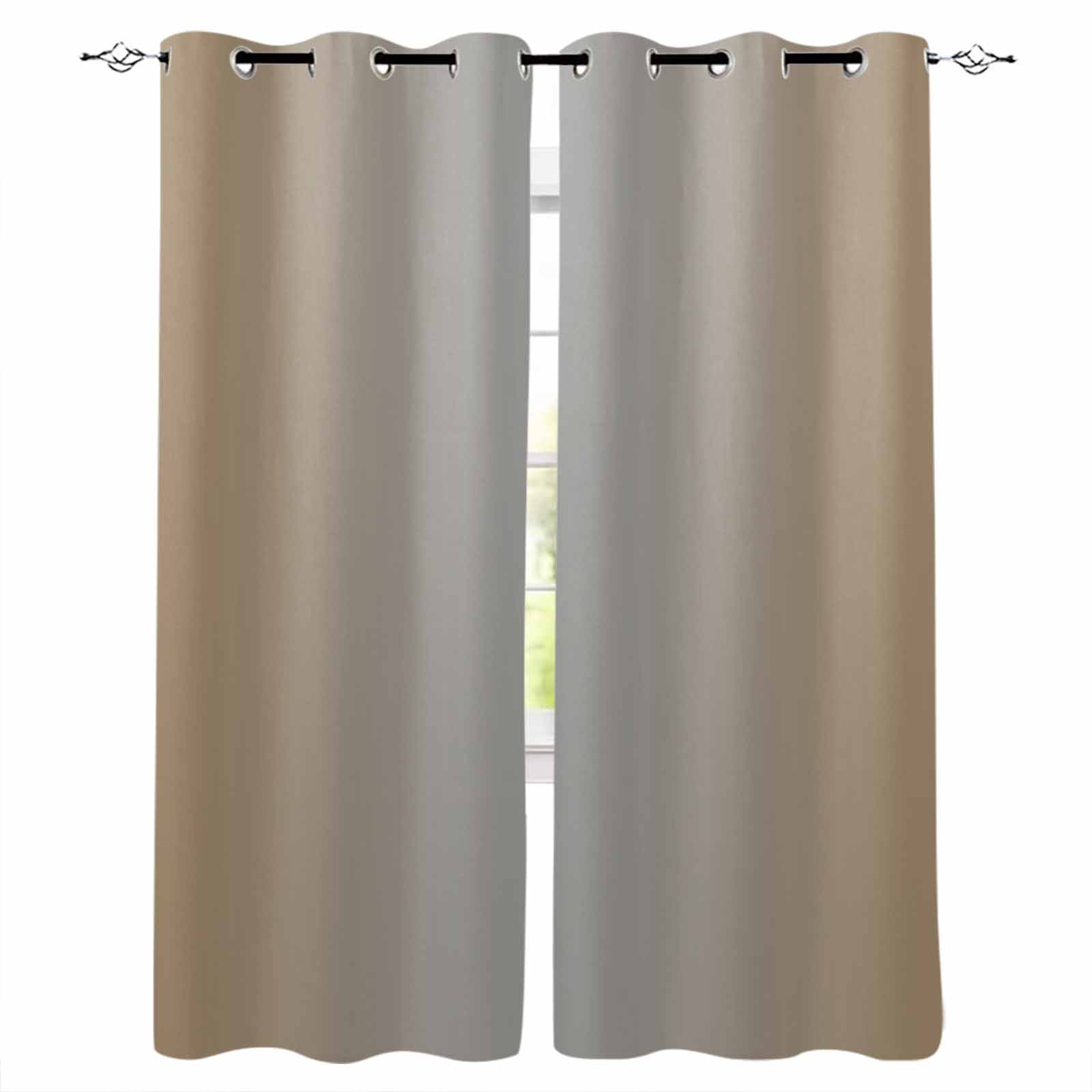Beige Gray Ombre Blackout Curtains 72 Inches Long for Bedroom, Modern ...