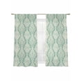 Beige Green Flower Sheer Curtains 2 Panels Set Ethnic Middle East Sheer ...