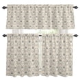 Beige Grey Baroque Kitchen Curtains, Kitchen Curtains and Valances Set ...