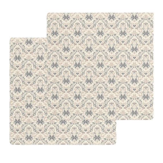 Beige Grey Baroque Kitchen Dish Towels for Drying Dishes Set of 2 ...