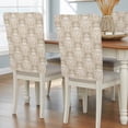 Beige Grey Boho Floral Chair Back Covers, Vintage Ethnic Tribe Abstract ...