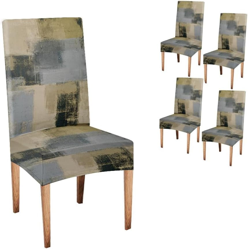Beige and Grey Chair Covers Art Contemporary Acrylic Artwork Chair ...