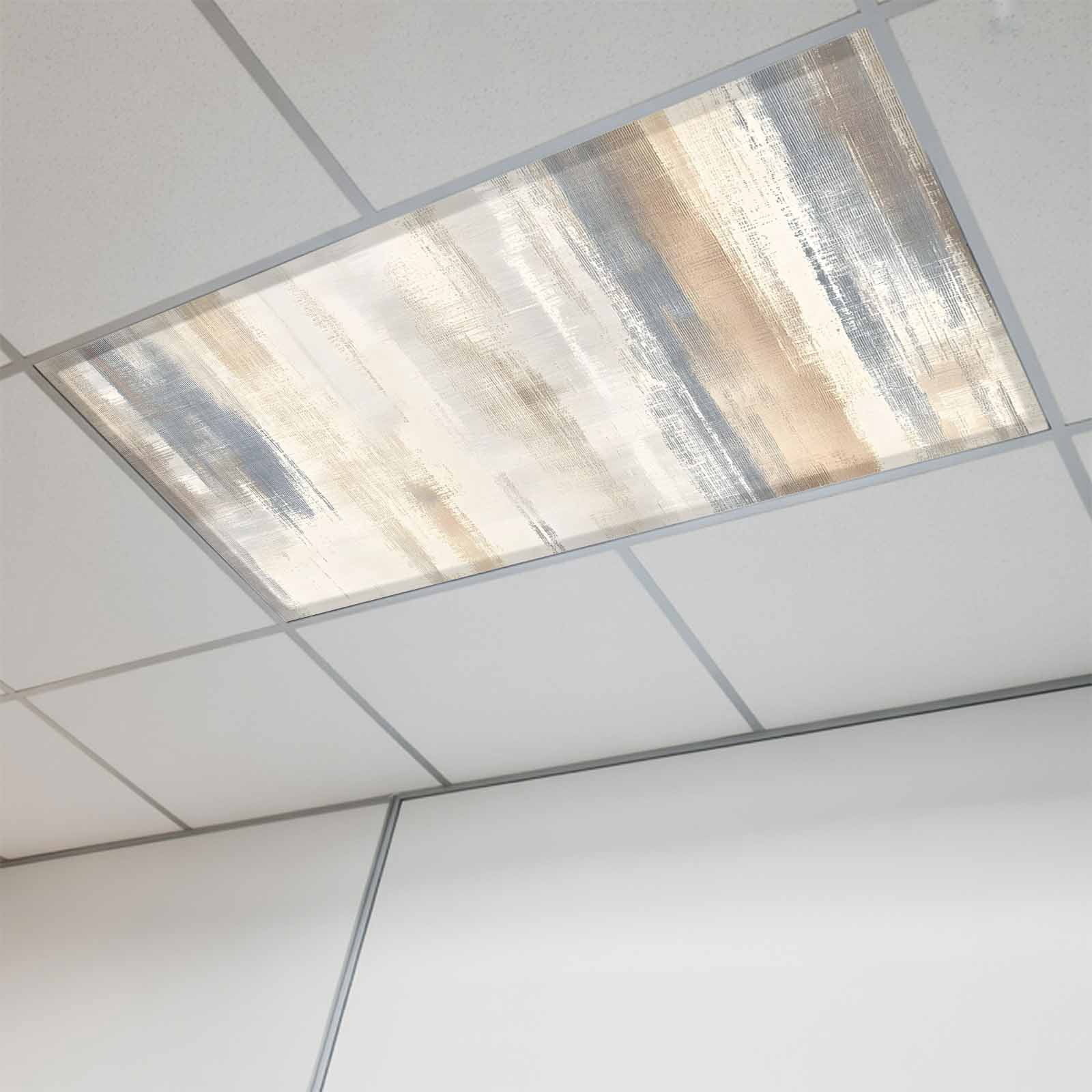 Beige Grey Fluorescent Light Covers, Abstract Mottled Art Retro Modern ...
