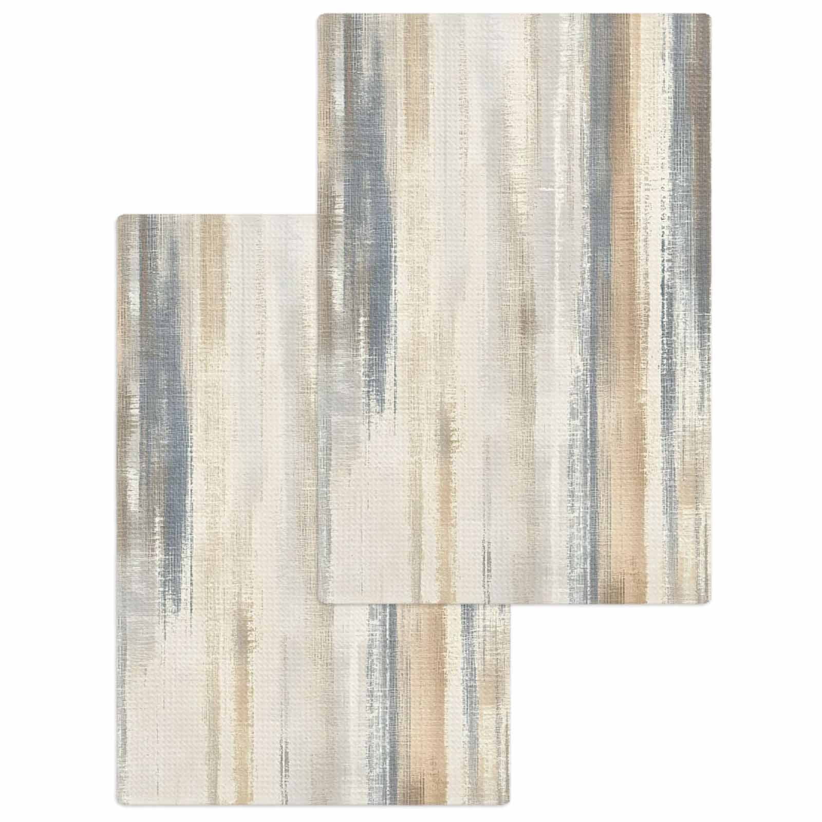 Beige Grey Kitchen Dish Towels for Drying Dishes Set of 2, Abstract ...