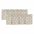 Beige Grey Plaid 2 Panels Kitchen Valance, Minimalist Geometric ...