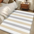 Beige Grey Stripe 4x6 Area Rugs, Modern Farmhouse Vertical Striped Non ...