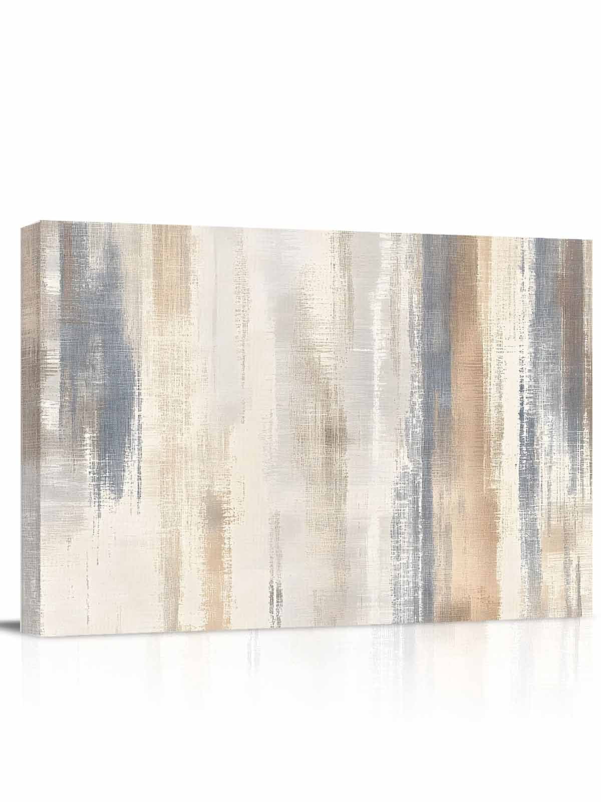 Beige Grey Wall Art for Living Room,Canvas Picture Wall Decor for ...