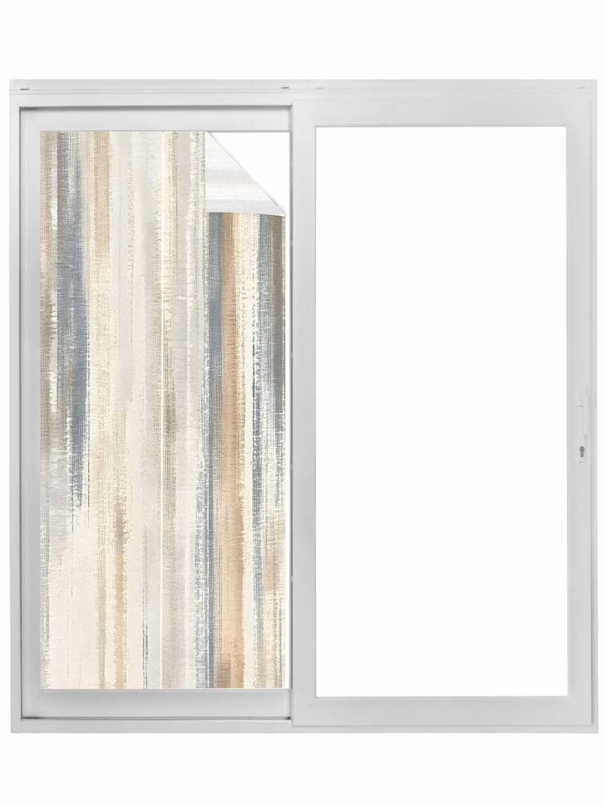 Beige Grey Window Privacy Film Stained Glass Window Film Decorative ...