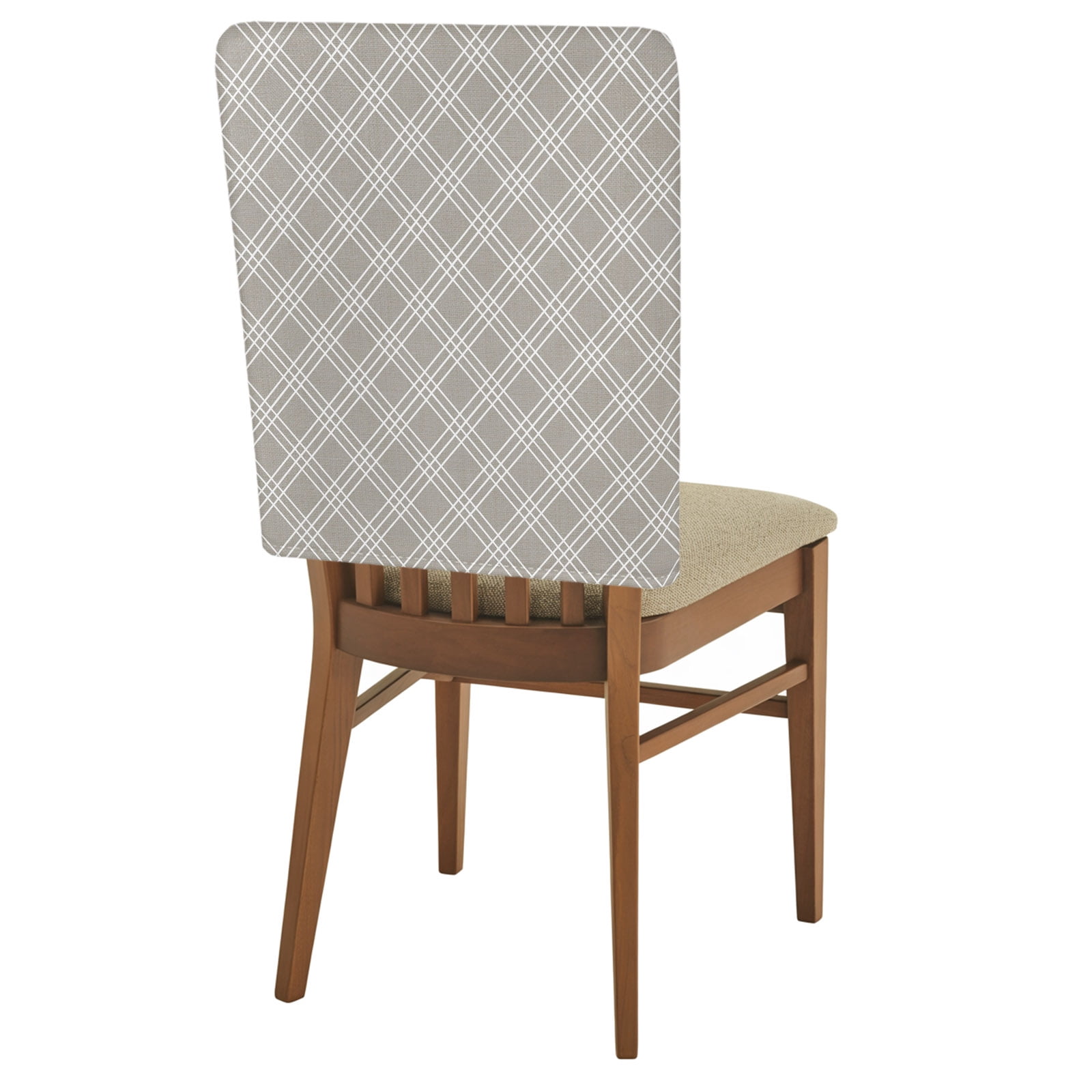 Beige Grid Chair Back Covers Set of 1 Modern Minimalist Classic White ...