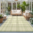 Beige Grid Gingham Area Rugs 2.7'x5' Abstract Modern Minimalist Green ...
