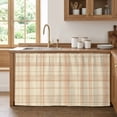 Beige Grid Gingham Cabinet Curtains for Kitchen 28"Wx51"L, Abstract ...