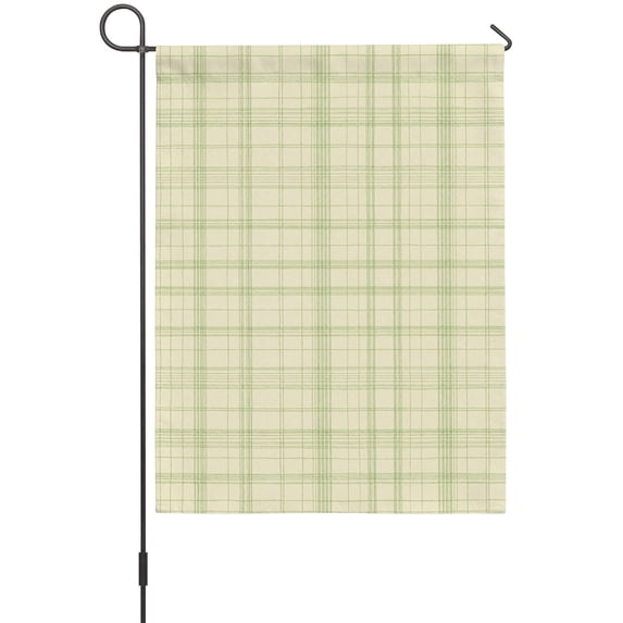 Beige Grid Gingham House Flag 28 x 40 Inches, Abstract Modern ...