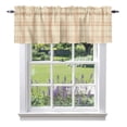 Beige Grid Gingham Valances for Windows, Abstract Modern Minimalist Red ...