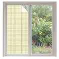 Beige Grid Gingham Window Privacy Film Abstract Modern Minimalist Green ...