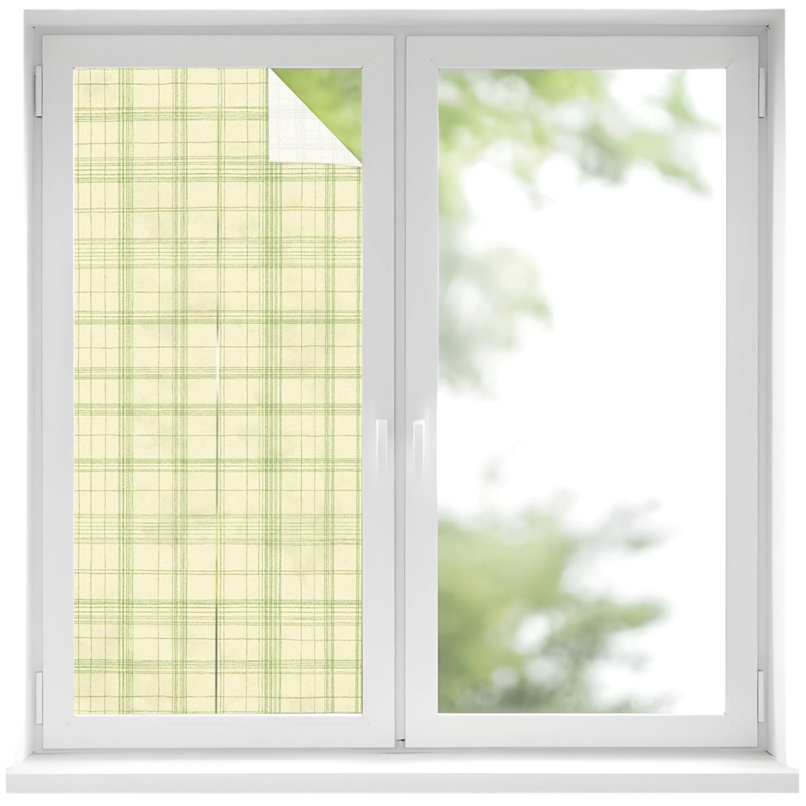 Beige Grid Gingham Window Privacy Film, Abstract Modern Minimalist ...