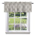 Beige Grid Window Valance for Kitchen, Modern Minimalist Classic White ...
