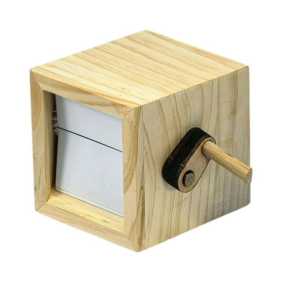 Beige Hand Cranked Book Photo Wooden Box Customizable Glowing Led ...