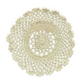 Beige Hand-Crocheted Floral Coaster Absorbent Protector for Drinks ...