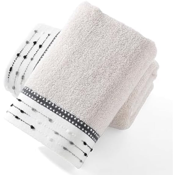 Beige Hand Towels Tiny Furball Decorative Design Super Soft 100% Terry ...