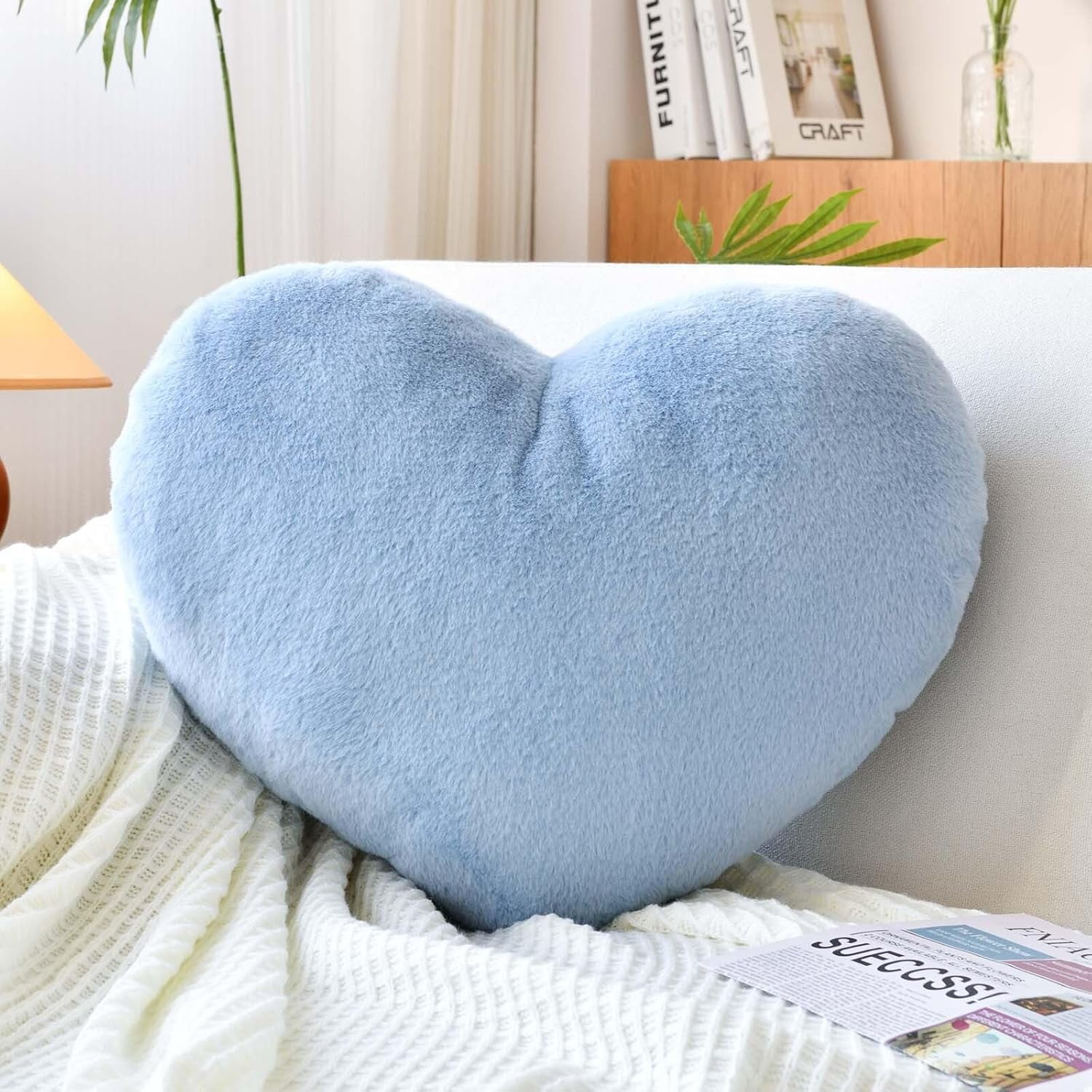 Beige Heart Pillows, Cute Heart Decorative Pillow, Heart Shaped Throw ...