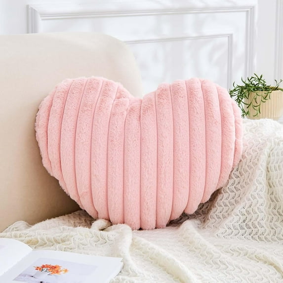 Beige Heart Pillows, Cute Heart Decorative Pillow, Heart Shaped Throw ...