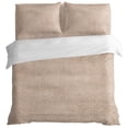 Beige Herringbone Duvet Cover Set Full Size, Modern Minimalist Woven ...