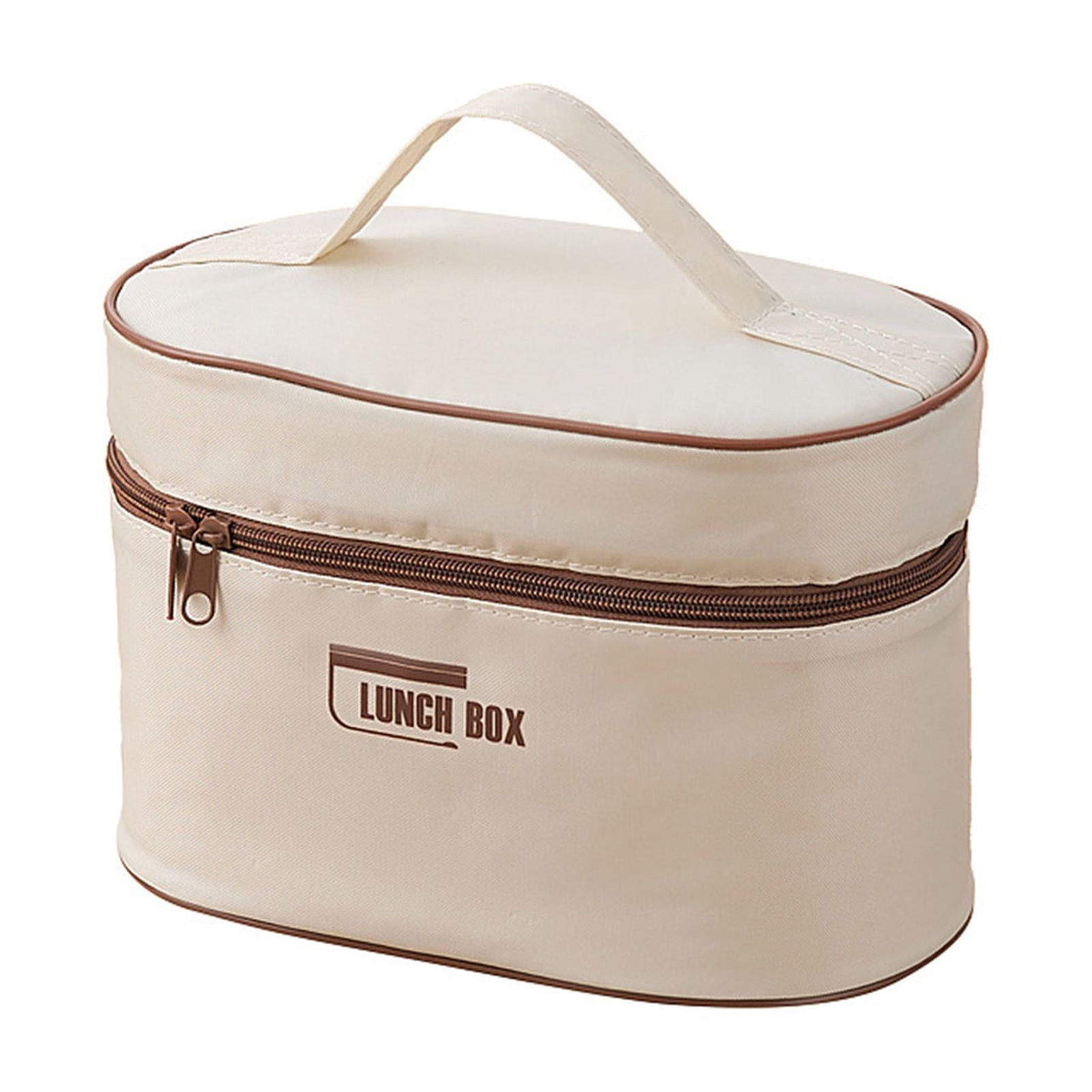 Beige Insulated Lunch Bag With Aluminum Foil Lining For Students 25X16 ...