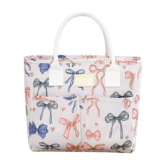 Beige Insulated Lunch Bag Tote For Office Workers Portable Handheld ...