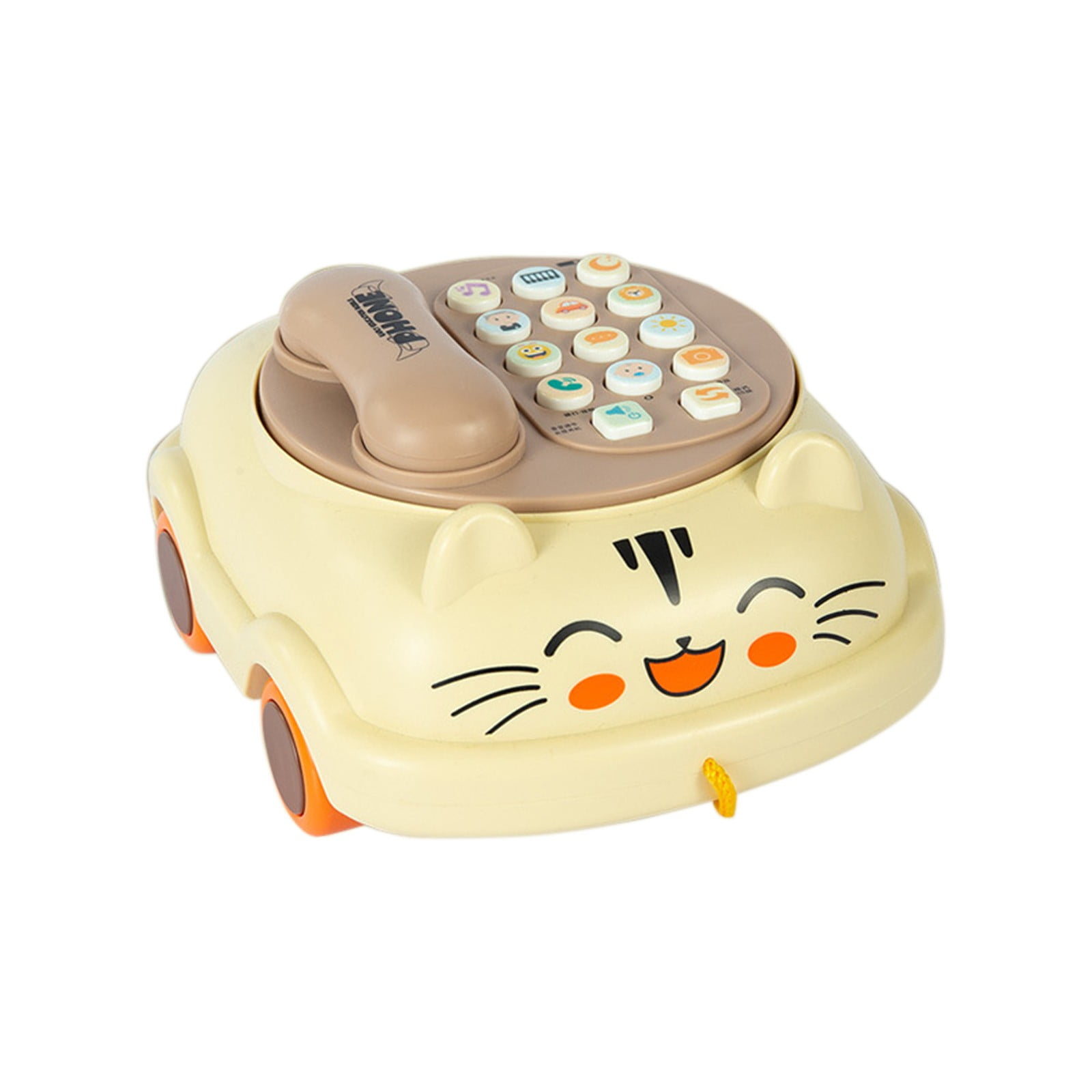 Beige Interactive Learning Toy Phone For Kids With Lights And Sounds ...