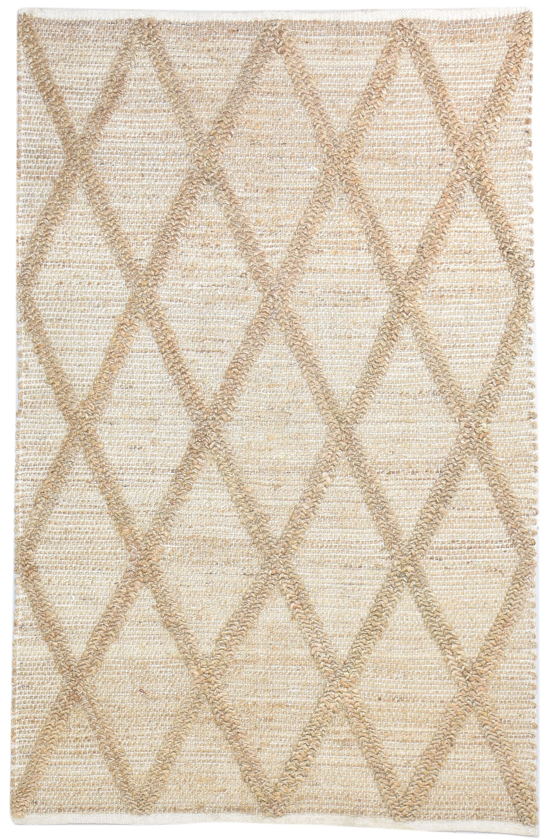 Beige Jute Rug 5' X 8' Modern Hand Woven Scandinavian Nordic Room Size ...