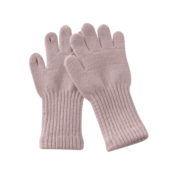 Beige Kids Knitted Gloves For 3-11 Years Soft Material For Delicate ...
