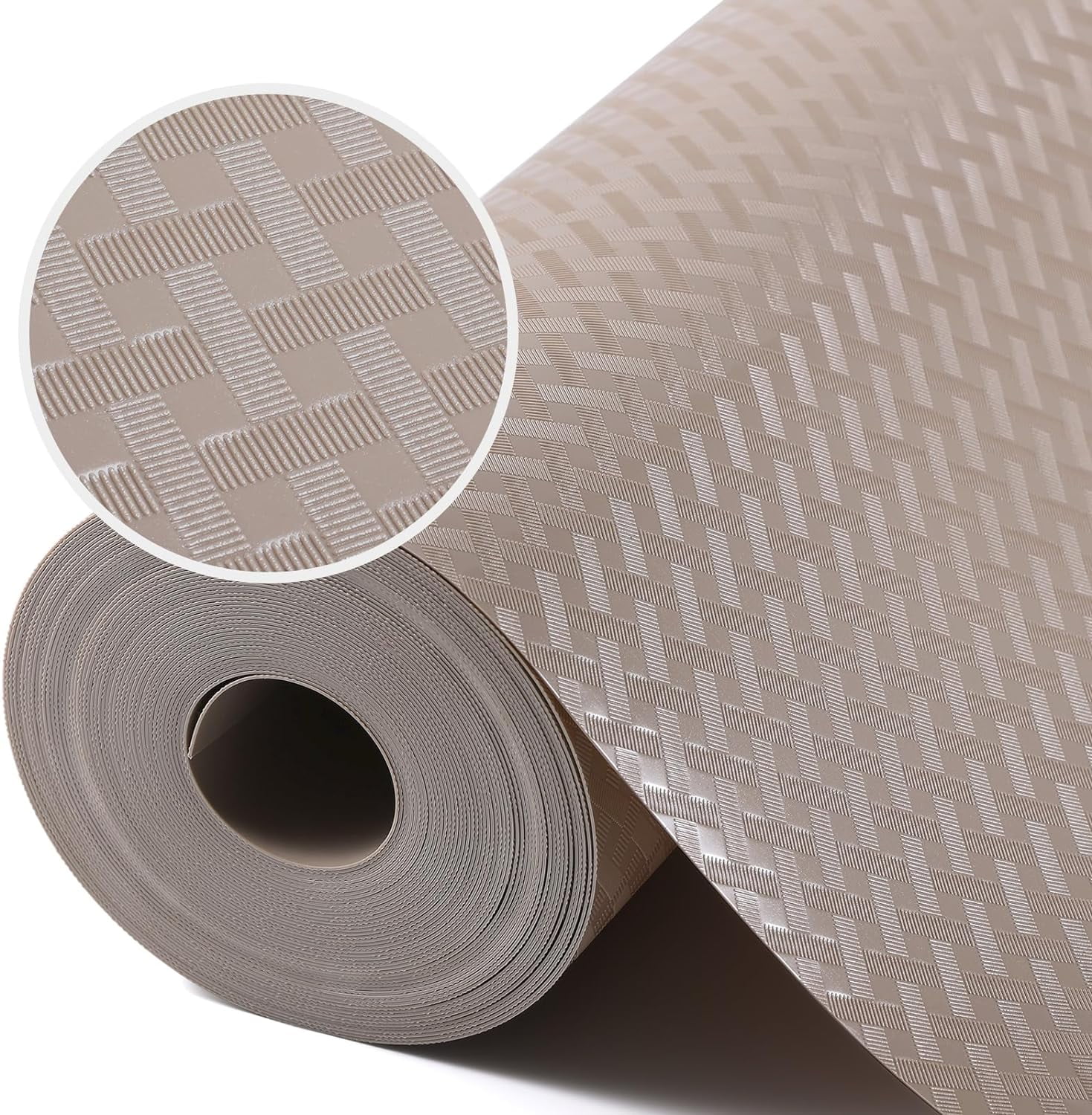 Beige Kitchen Cabinet Shelf Liners Non Adhesive Waterproof Oil-Proof ...