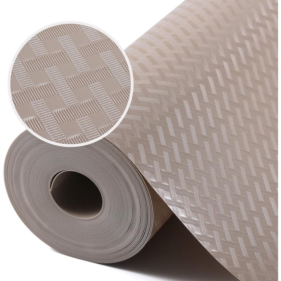 Beige Kitchen Cabinet Shelf Liners Non Adhesive Waterproof Oil-Proof ...
