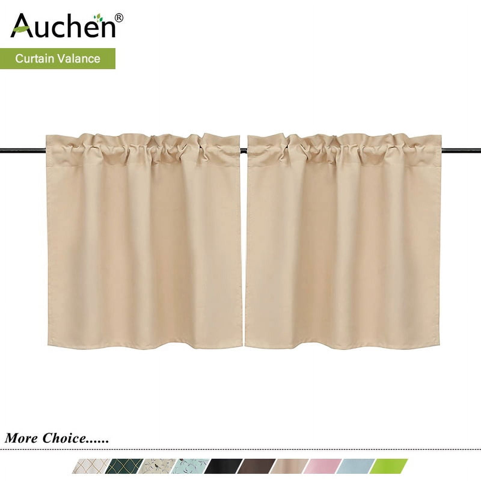Beige Kitchen Valances Curtains for Window, AUCEHN Minimalism Kitchen ...