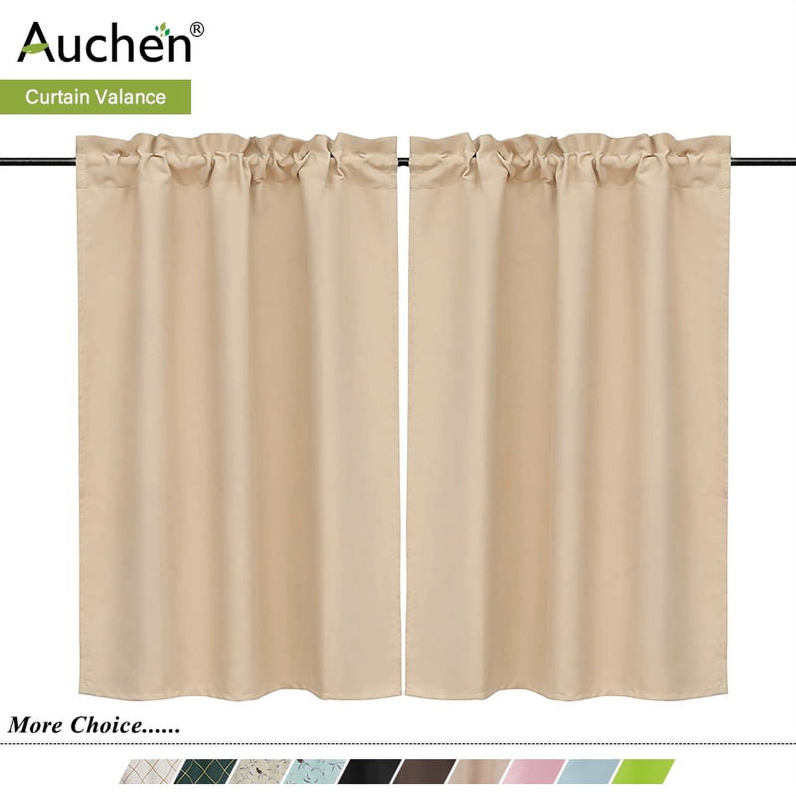 Beige Kitchen Valances Curtains for Window, AUCEHN Minimalism Kitchen ...