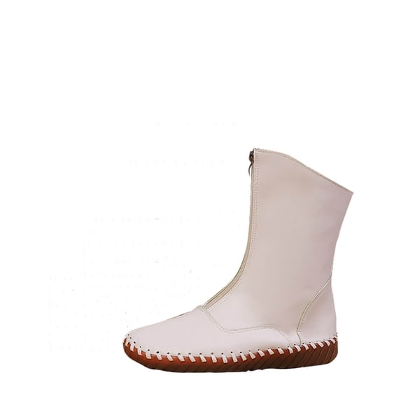 Beige Ladies Breathable Mesh Low Heel Booties Zipper Casual Lightweight ...