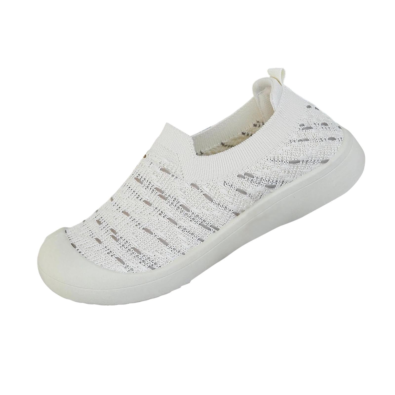 Beige Ladies Breathable Mesh Walking Shoes Soft Soled Comfortable ...