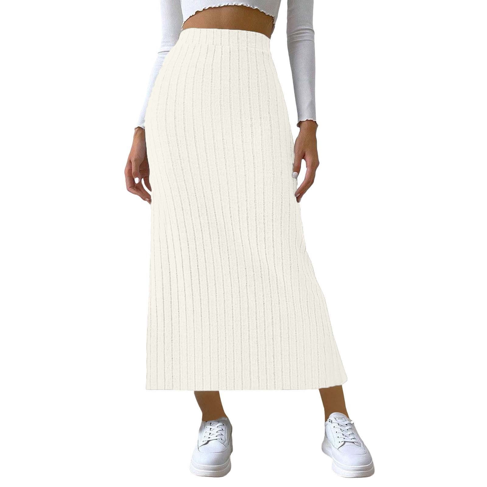 Beige Ladies Loose Fit Skirt for Women Maxi Long Midi Knee High Brunch ...