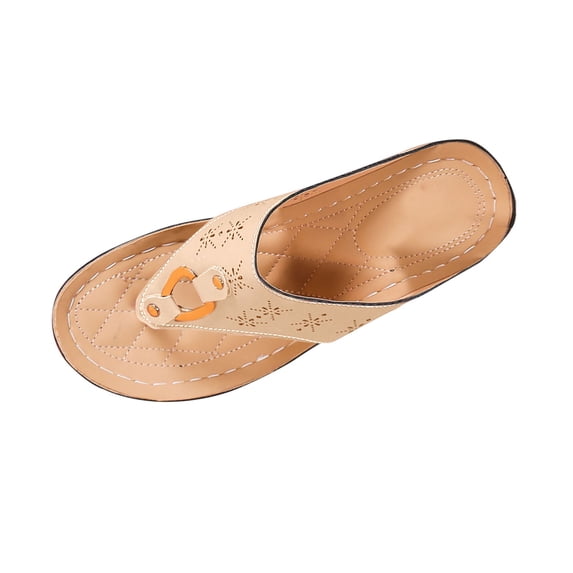 Beige Ladies Summer Fashion Pu Thick Bottom Heightening Retro Metal ...