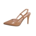 Beige Ladies Summer One Strap Pointed Toe Backless Fine High Heel ...