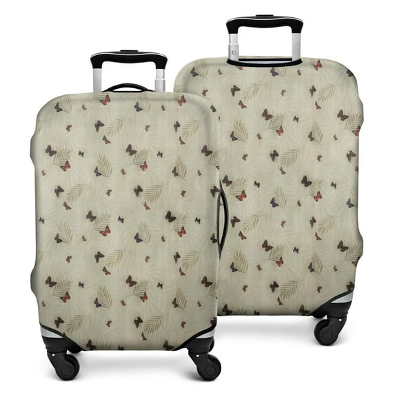 Beige Leaf Butterfly Pattern Luggage Cover Fashion Suitcase Cover ...