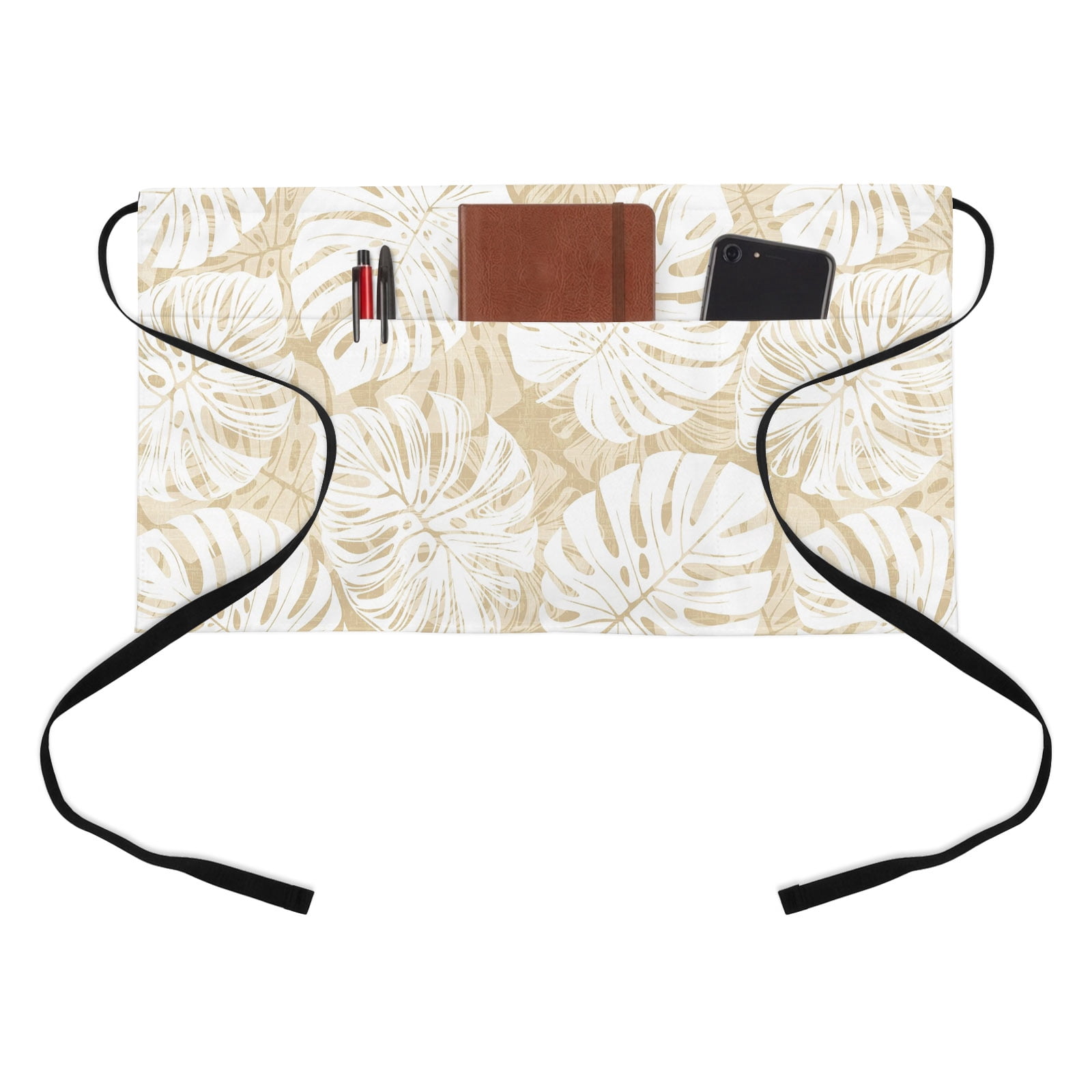 Beige Leaf Kitchen Restaurant Half Waist Apron, Tropical Country ...