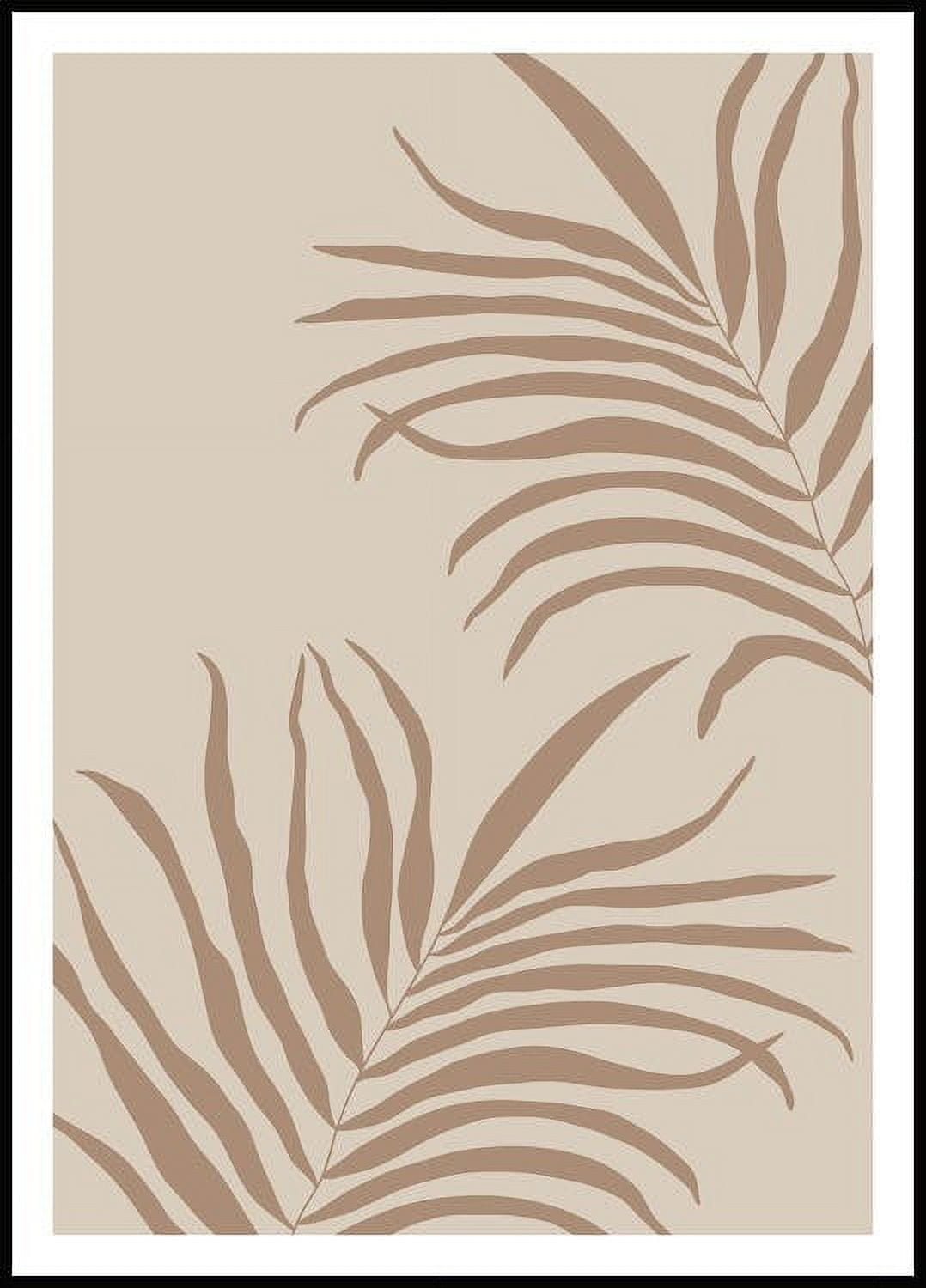 Beige Leaves No1 Poster Wall Art Modern Wall Decor For Living Room ...