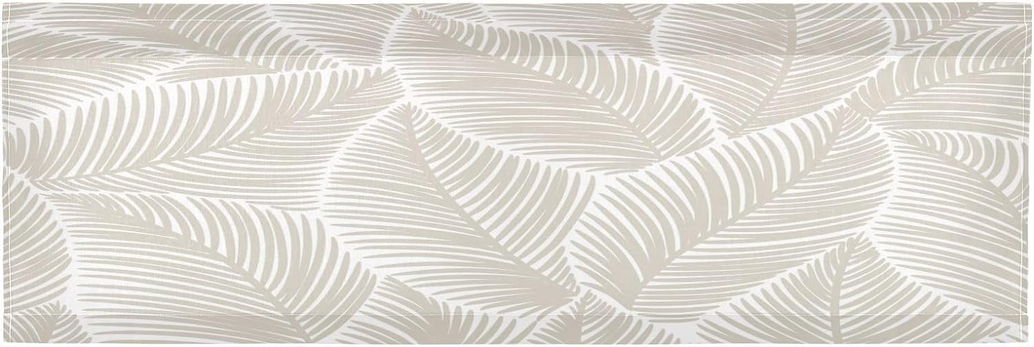 Beige Leaves Trolley Bag Curtain Drape, 54" x 18" Curtain Window ...