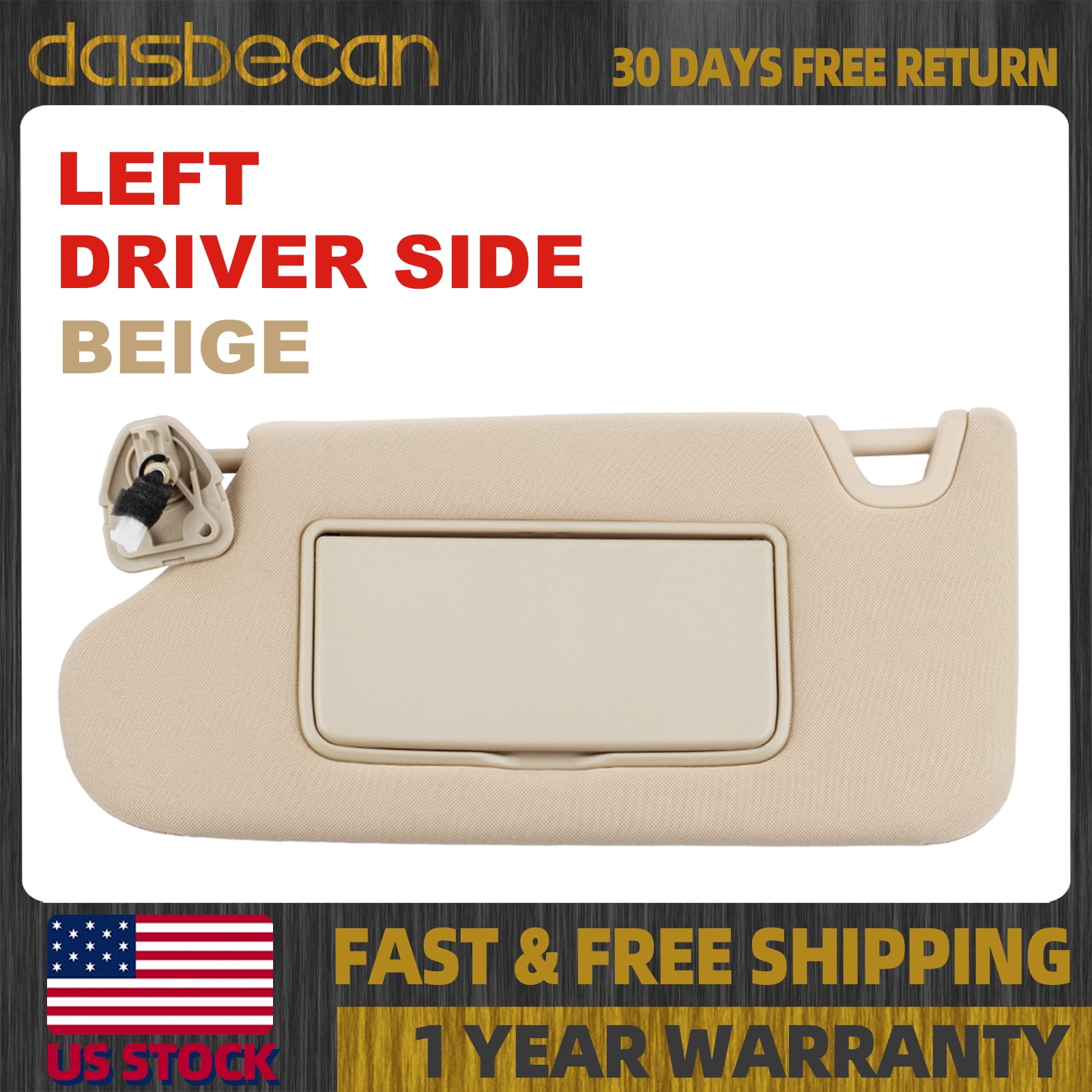 Beige Left Driver Side Sun Visor w/ Light For Nissan Altima 2013-2018 ...