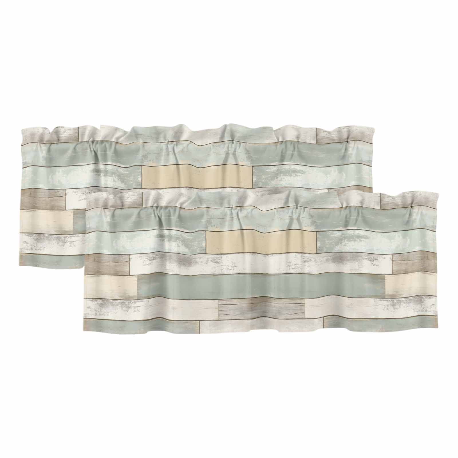 Beige Light Green Curtain Valances for Windows, Kitchen Valance Window ...