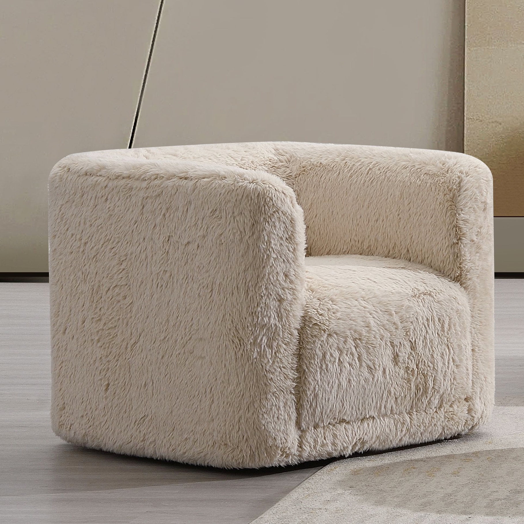 Beige Linen Chair - Firm Seating from Foam - Main Living Space - 360 ...